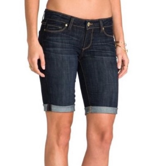 PAIGE | Shorts | New Paige Jax Cuffed Stretch Denim Shorts Knee Length ...